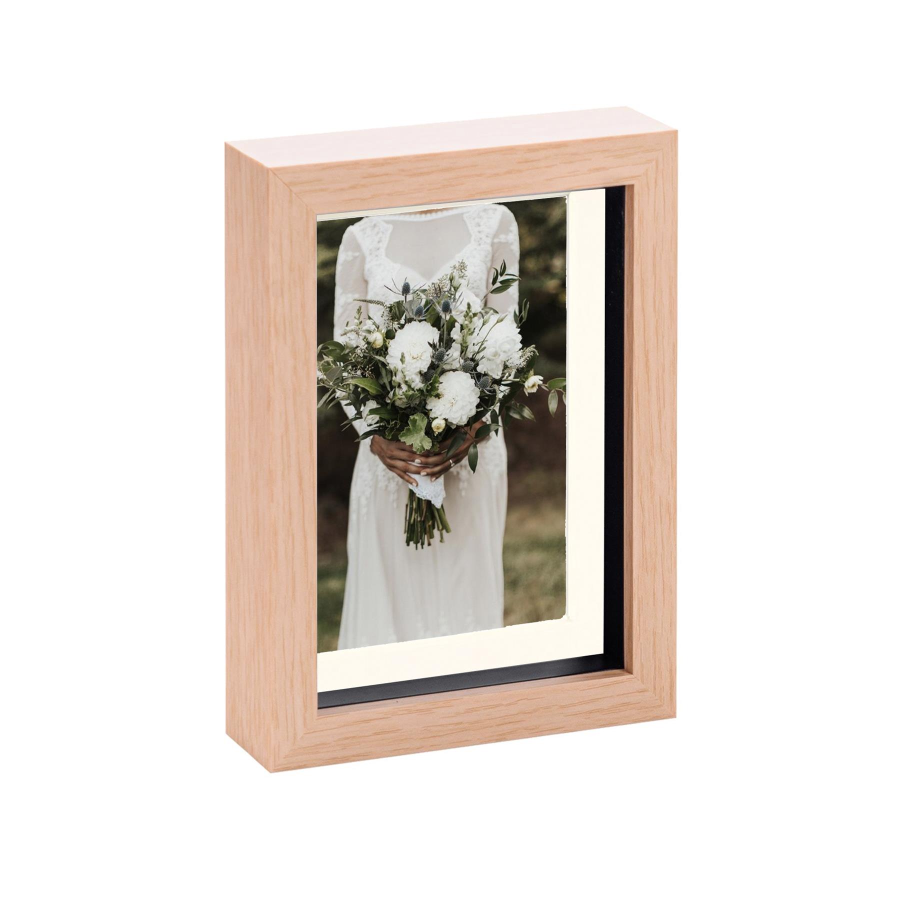 Nicola Spring 5 x 7" Photo Frame - Light Wood/Ivory Mount - 3D Photo ...