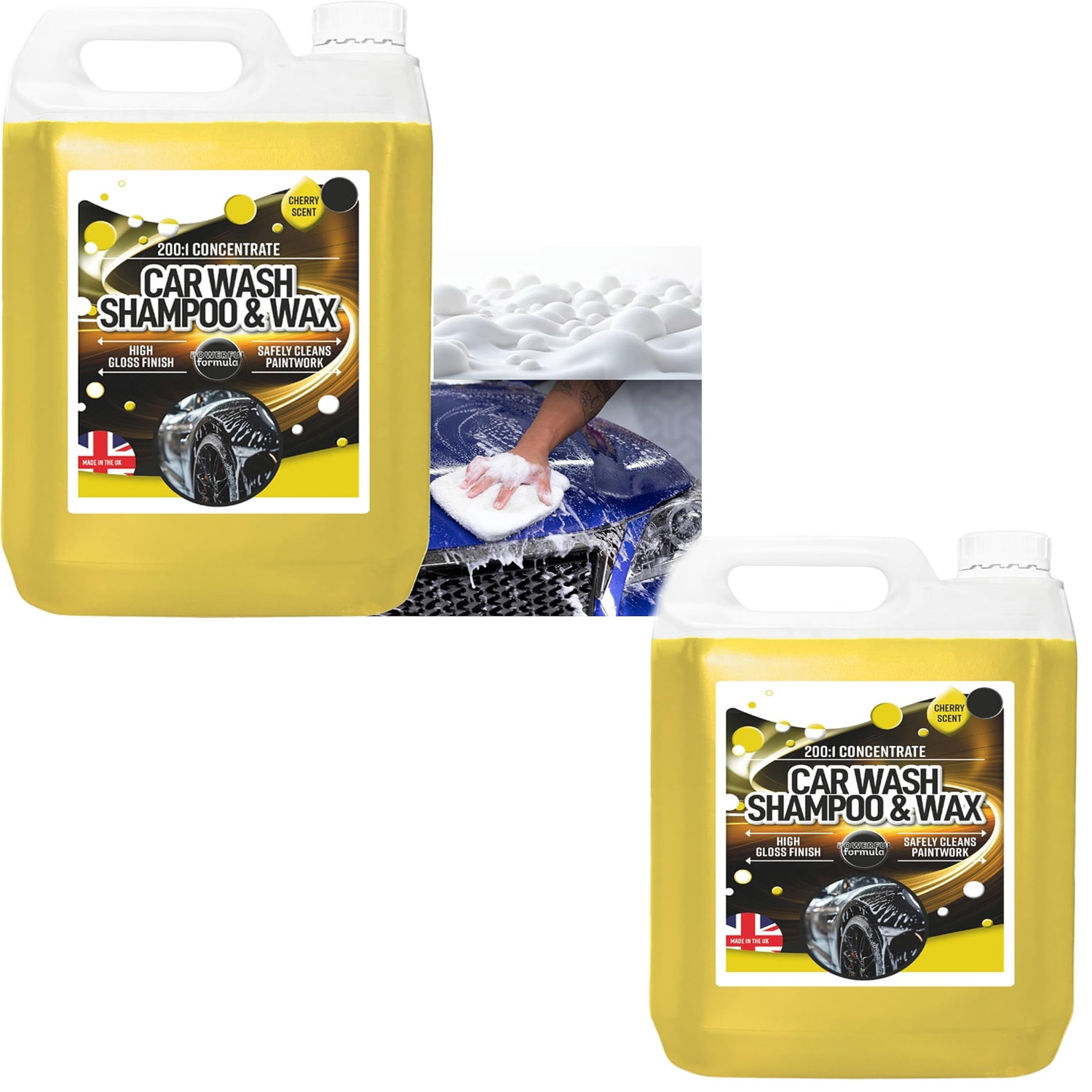1 x 5 Litres Car Wash & Wax Shampoo Concentrate Removes Dirt Road Grime ...