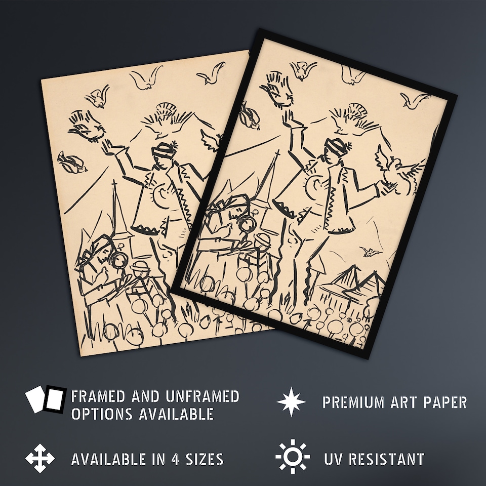 Study for Joy Family Ink Drawing Kubincan Framed Wall Art Print 12X16 ...