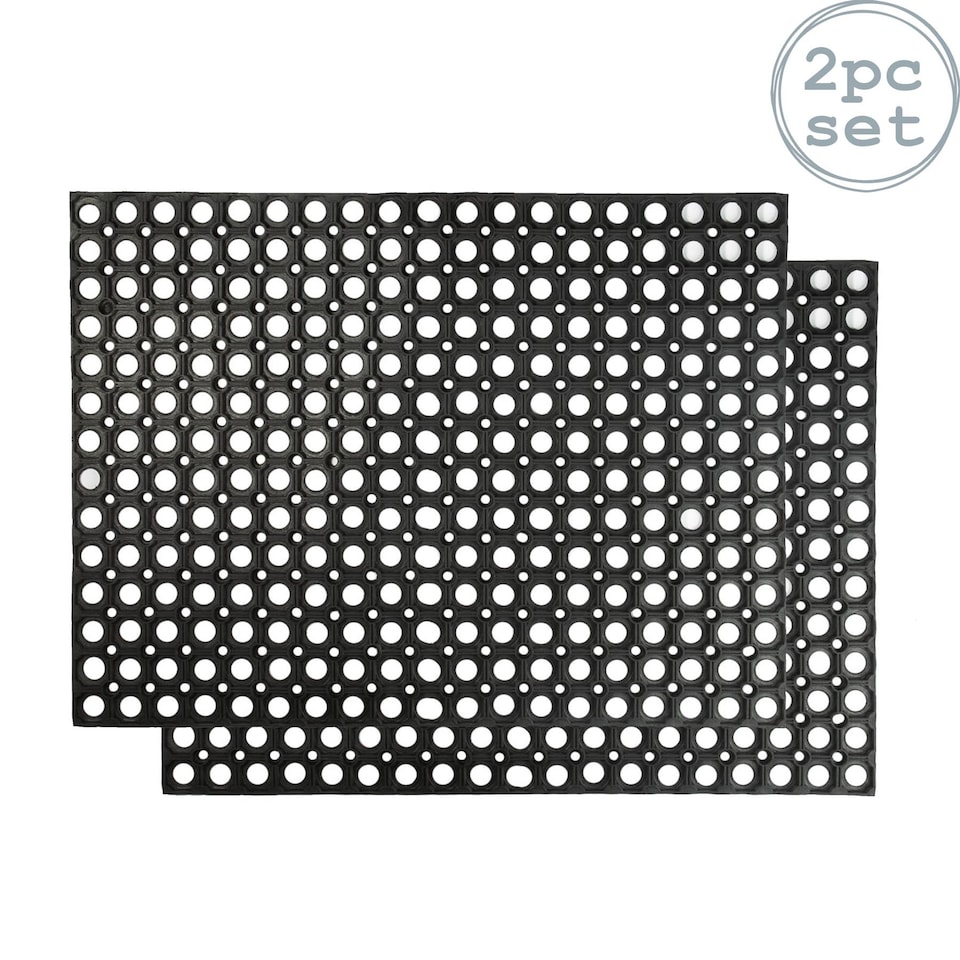 Nicola Spring 2x Heavy Duty Door Mats - 80 x 60cm - Rubber Indoor ...