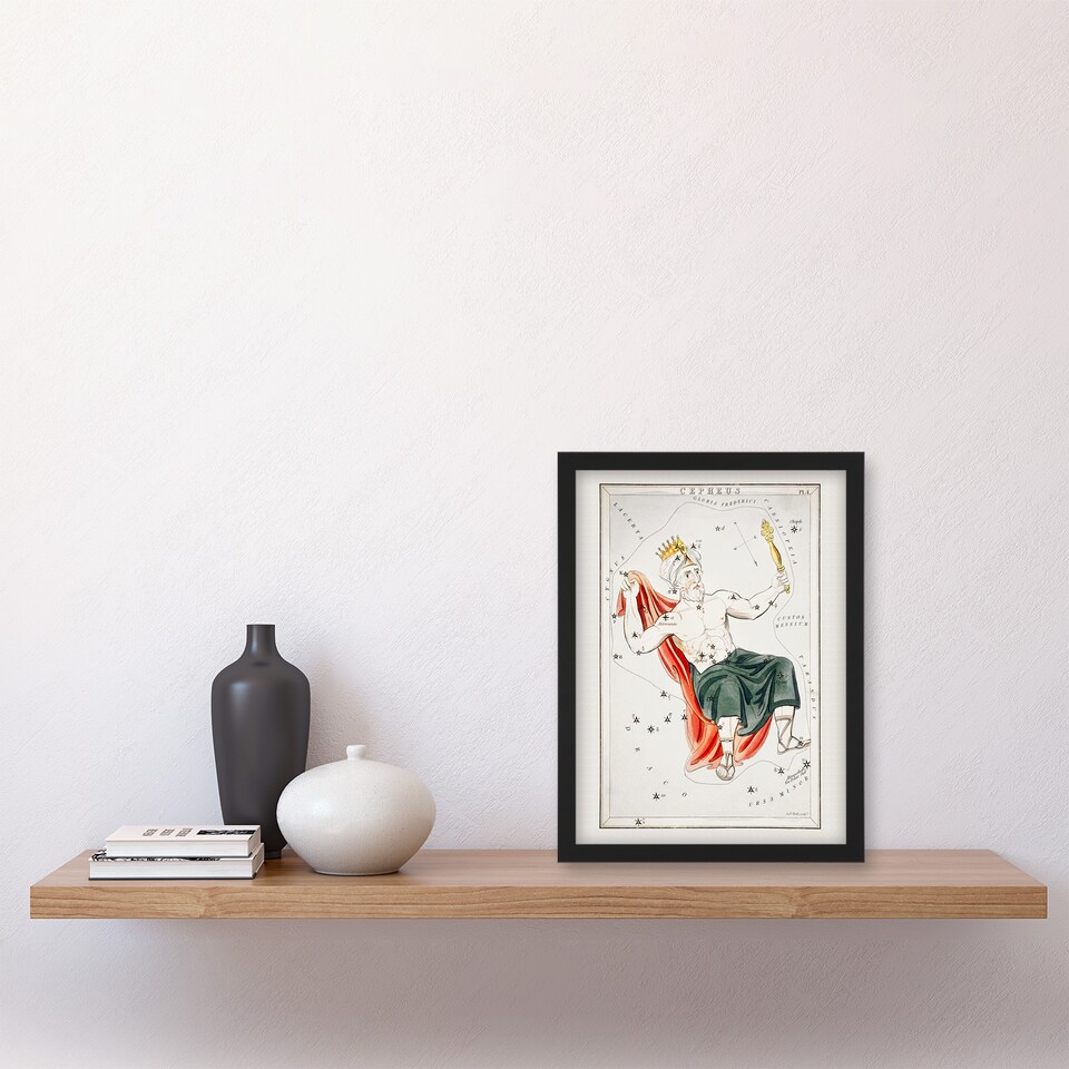 Sidney Hall Vintage Cepheus Constellation Illustration Framed Wall Art ...