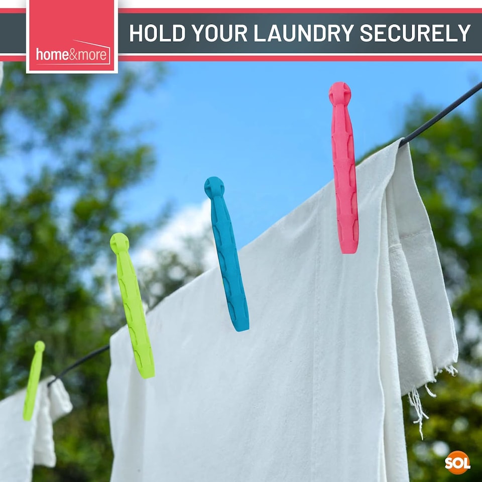 48pk Dolly Pegs for Washing Line – Heavy Duty Plastic Clothes Clips ...