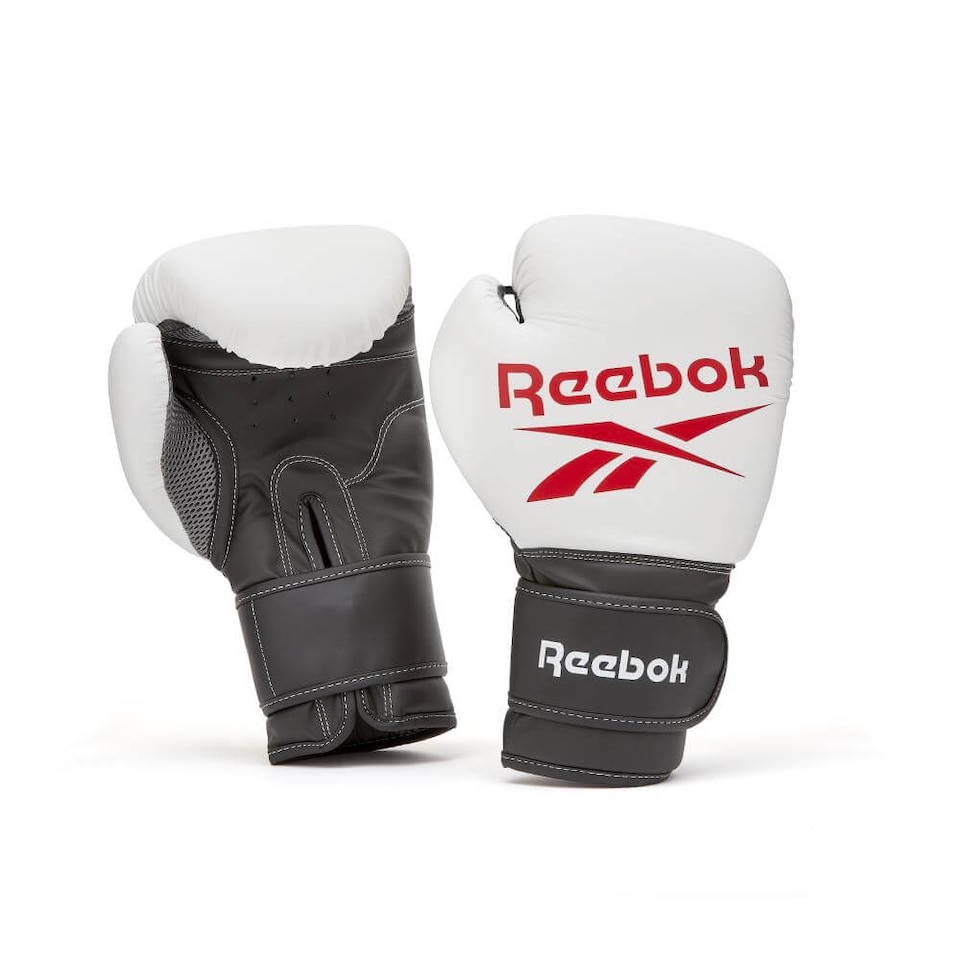 Reebok Boxing Gloves 16oz - Red/White Synthetic Leather, Hook and Loop ...