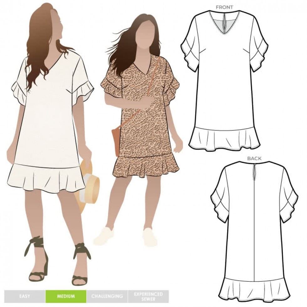 Style Arc Pixie Dress Paper Sewing Pattern – Women’s Dress, UK Sizes 4 ...