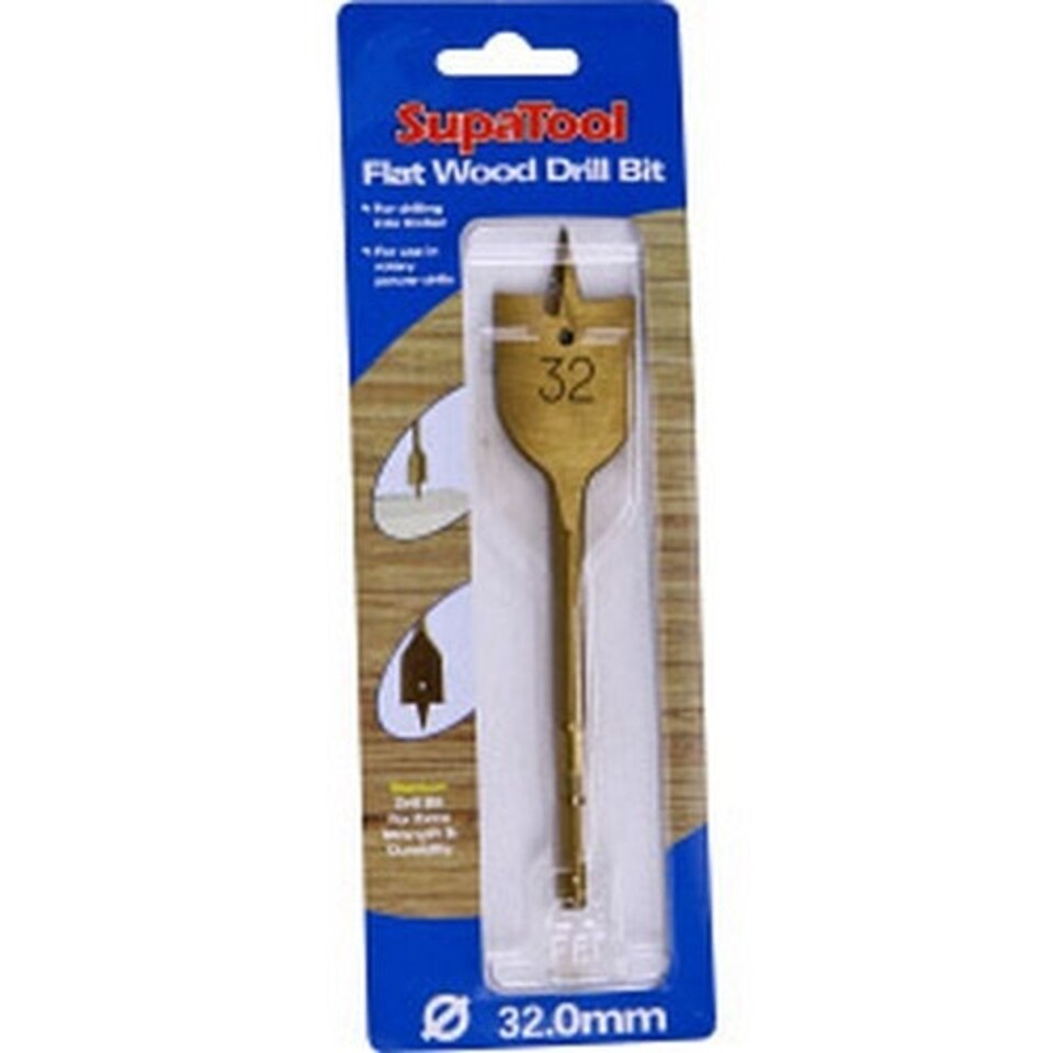 SupaTool Titanium Coated Flat Wood Drill Bit - Gold - 22mm - Tesco ...