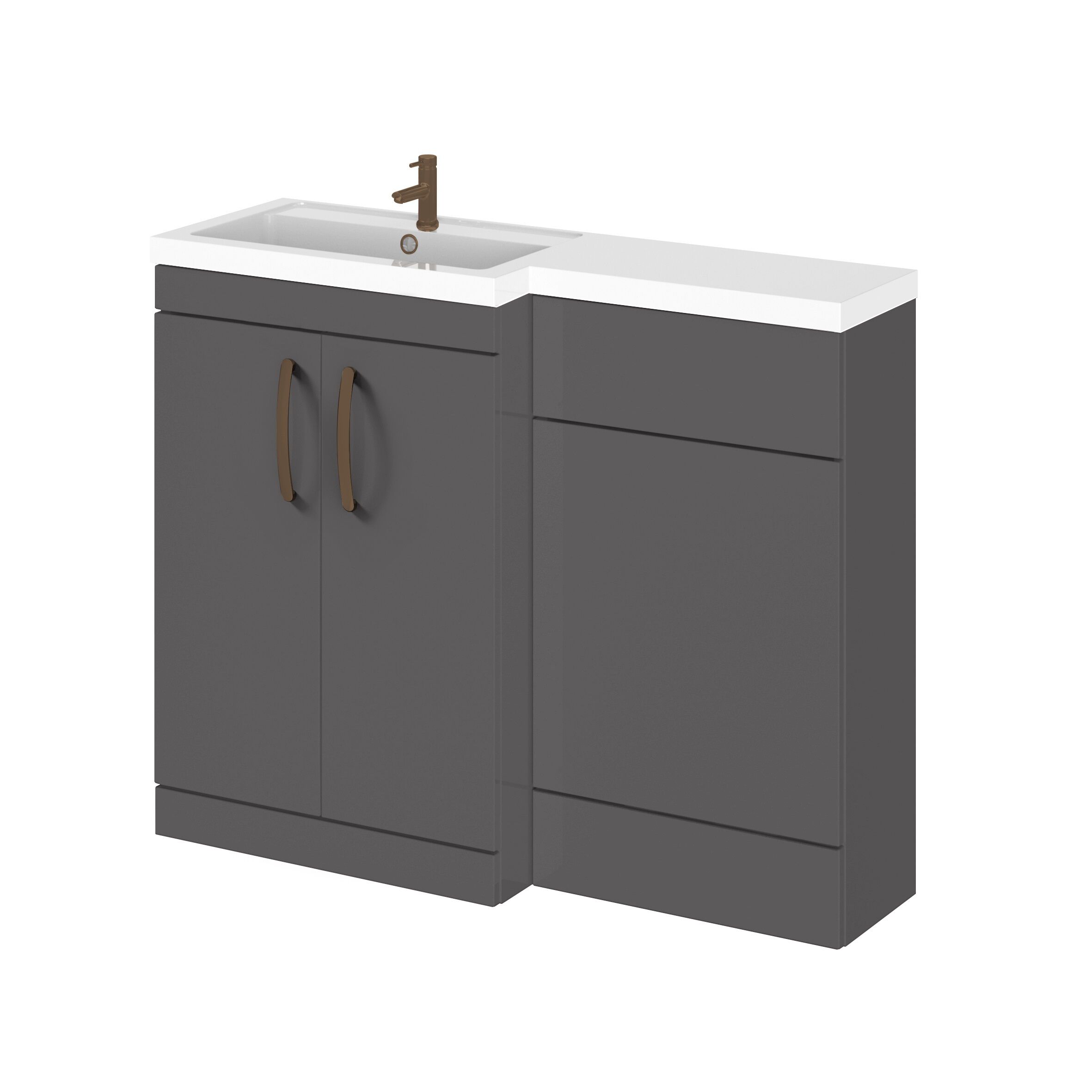 Balterley Left-Hand Bathroom Vanity and WC Unit Combination with Basin ...