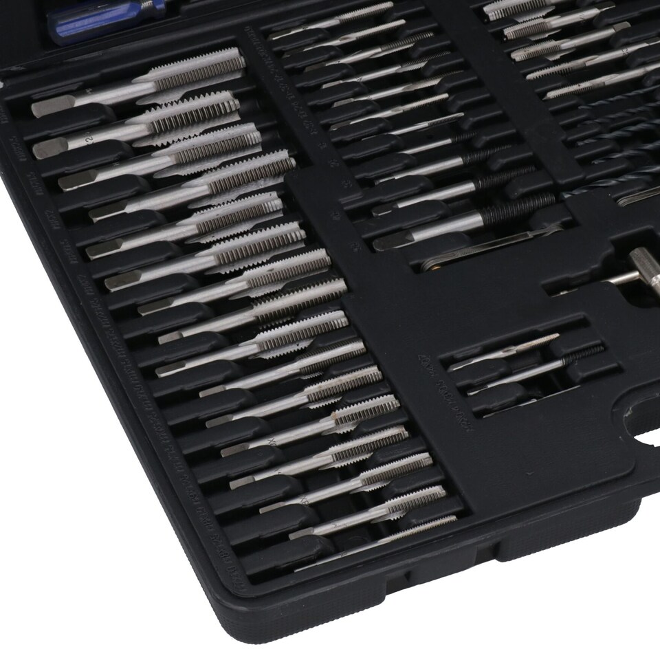 115pc Metric MM + Imperial UNF UNC Pipe Thread Tap and Die Rethreader ...