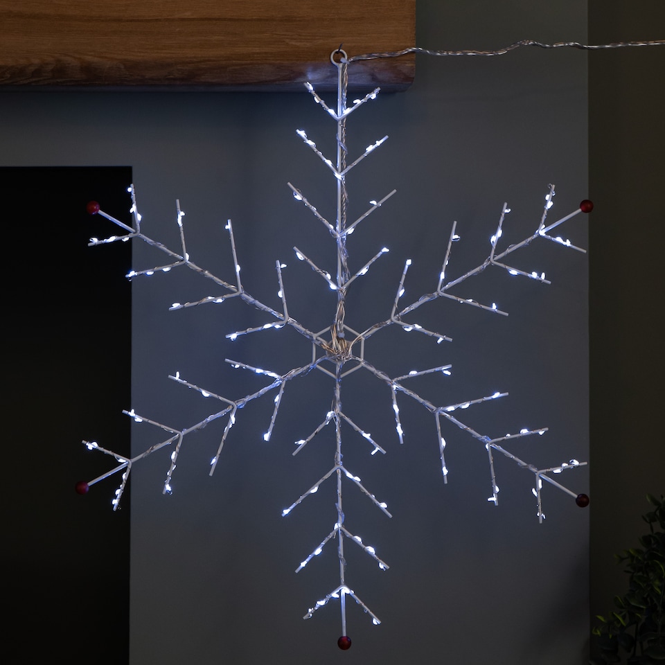 50 x 50cm Light up Metal Christmas Snowflake with 132 Multi-Action ...
