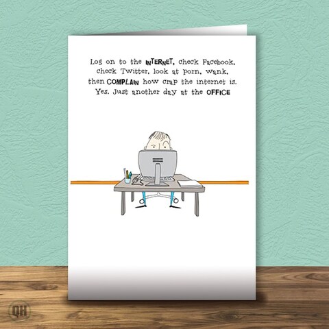 Average Day In The Office Rude Birthday Card - Tesco Groceries