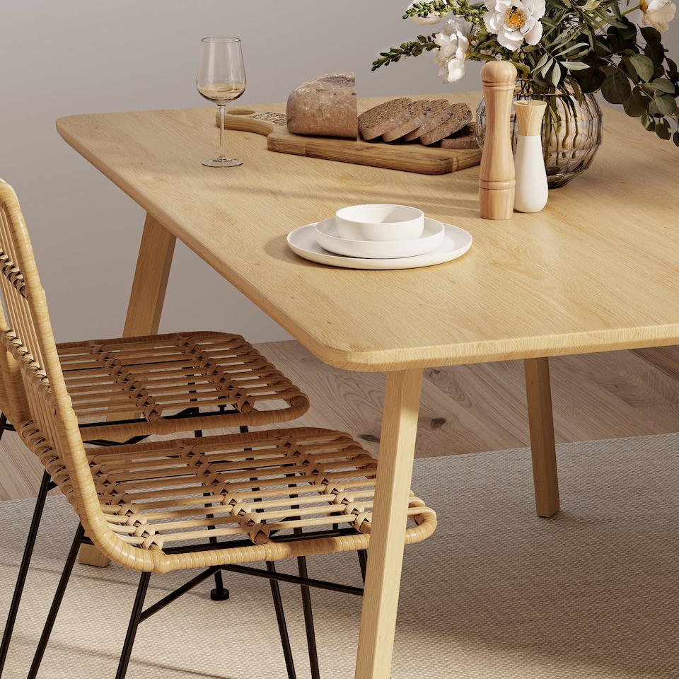 Spinningfield Burton Light Wood Effect Dining Table - Tesco Groceries
