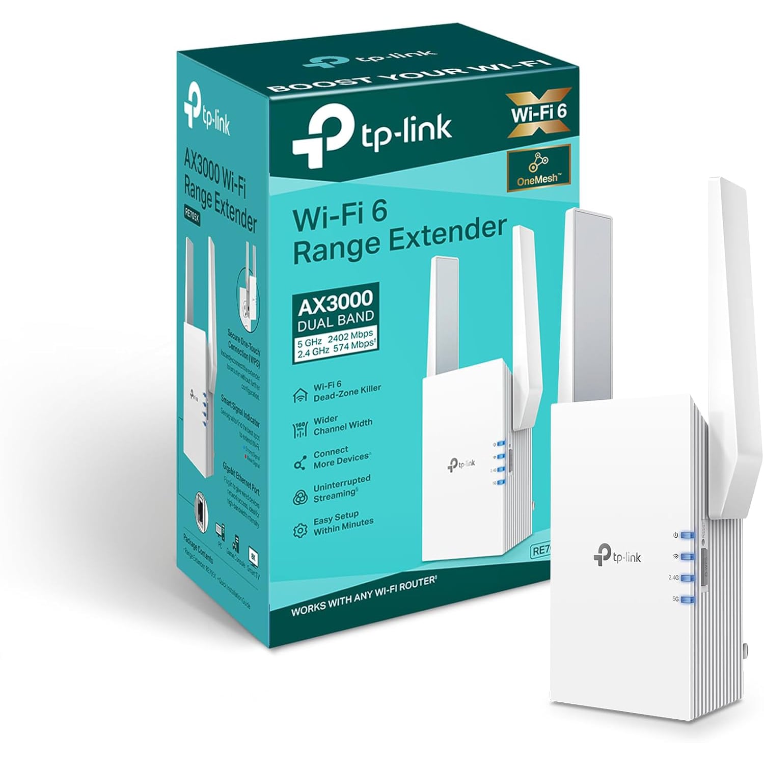 tp-link RE705X AX3000 WiFi 6 EasyMesh Range Extender - Tesco Groceries