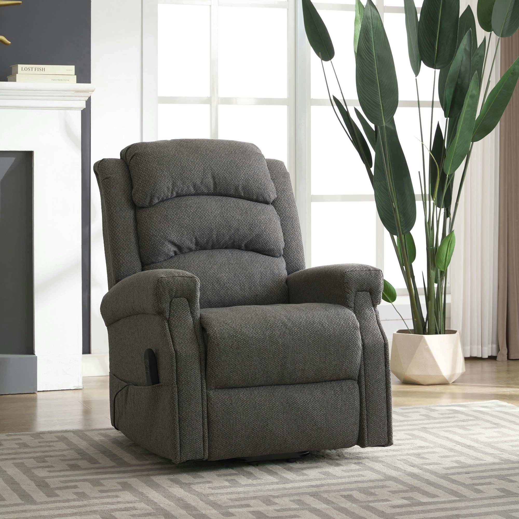 Eltham Electric Lift-Assist Riser Recliner - Dark Grey - Tesco Groceries
