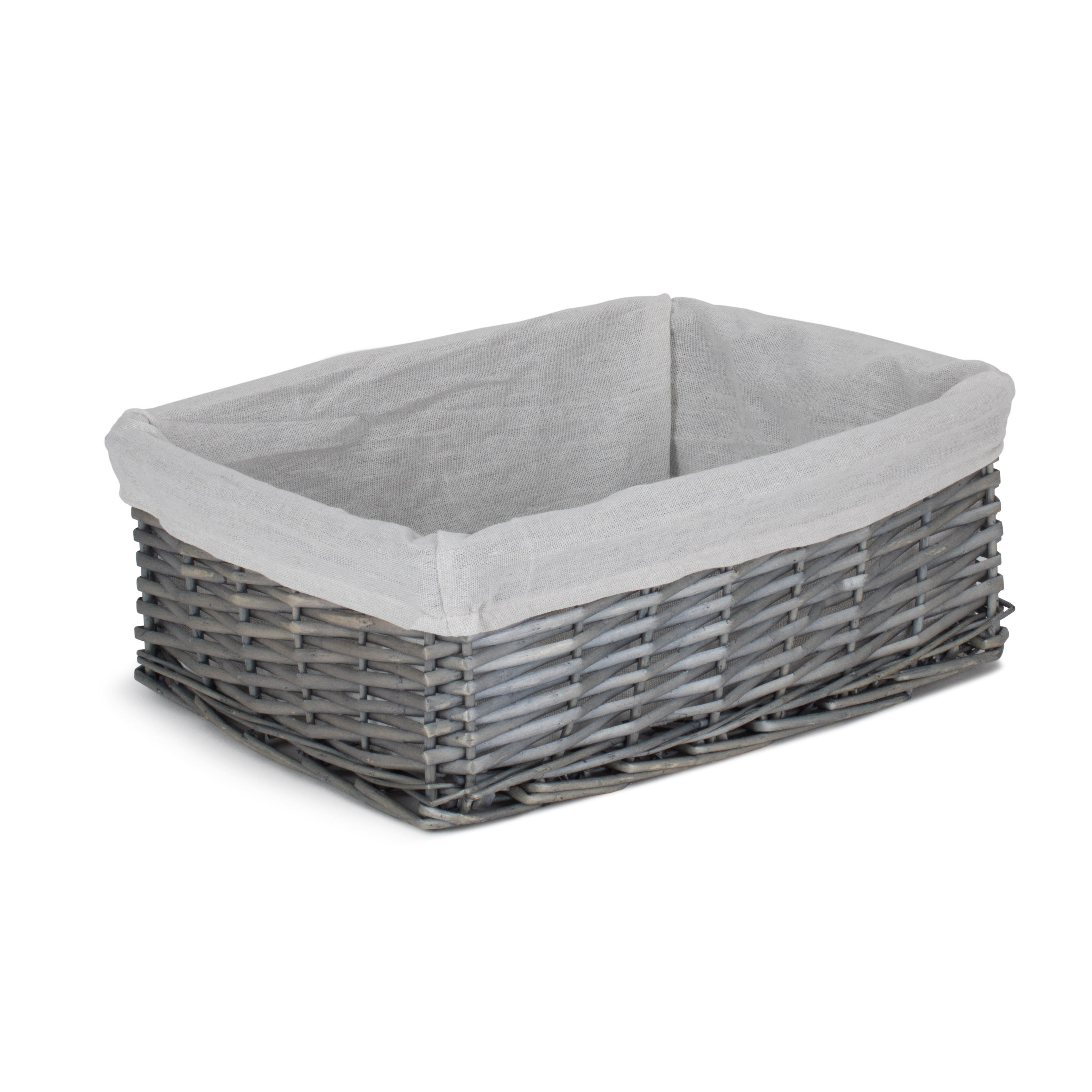 Large Antique Wash Storage Basket with White Lining | White | White ...