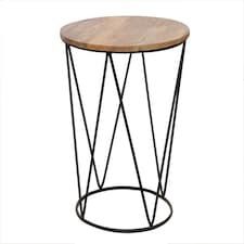 Ravi Side Large Table - Mango Wood/Iron - L51 x W51 x H50 cm - Light ...