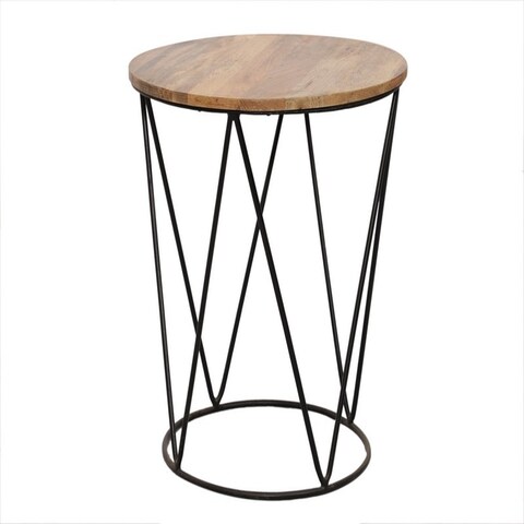 Ravi Side Large Table - Mango Wood/Iron - L51 x W51 x H50 cm - Light ...