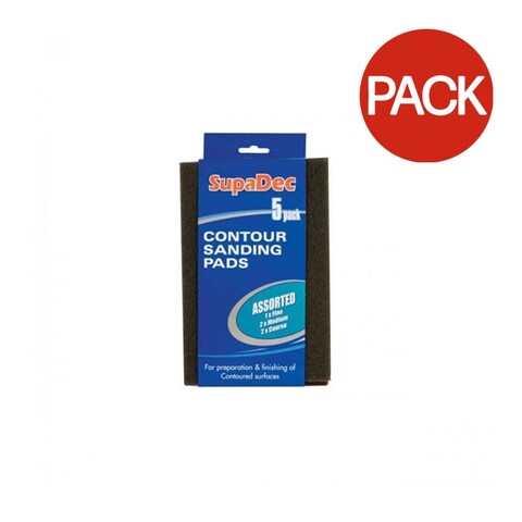 SupaDec Assorted Contour/Sanding Pads (Pack of 5) - Charcoal - One Size ...