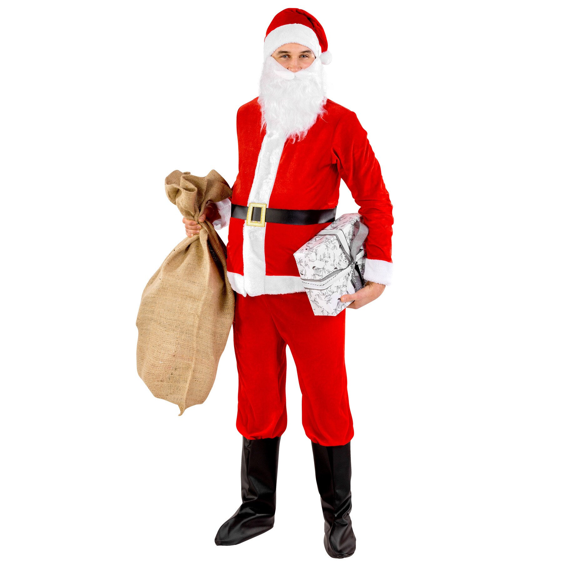 Mens Santa Claus Costume | Red | red | M | 1 - Tesco Groceries