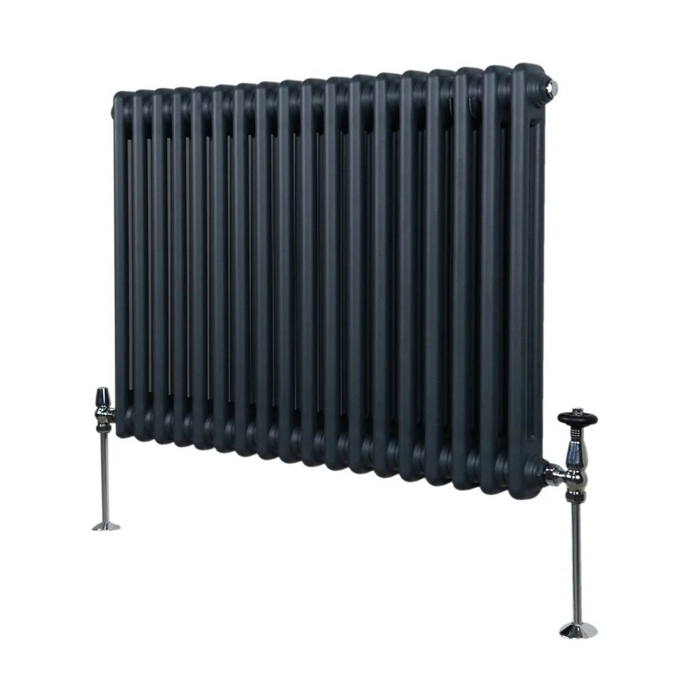 Traditional 2 Column Radiator - 600 x 832mm - Anthracite Grey - Tesco ...