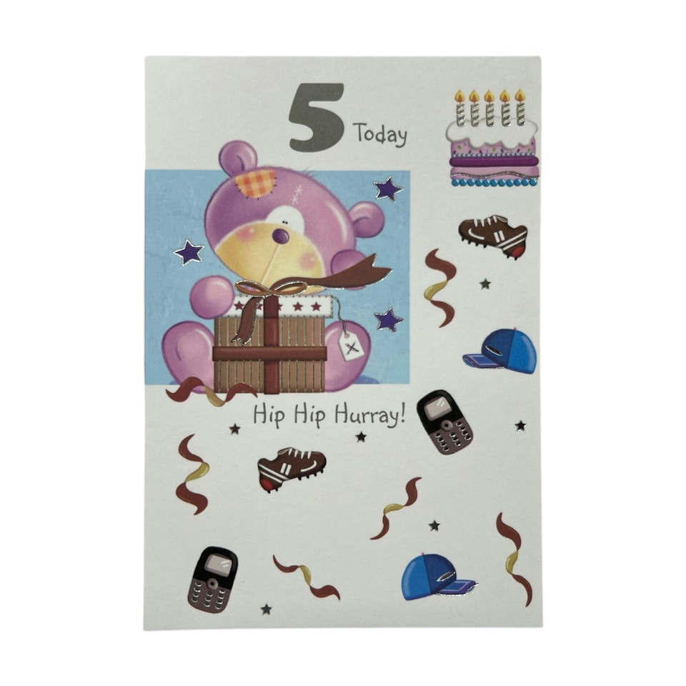 5 Today Hip Hip Hurray Happy Birthday Card - Tesco Groceries