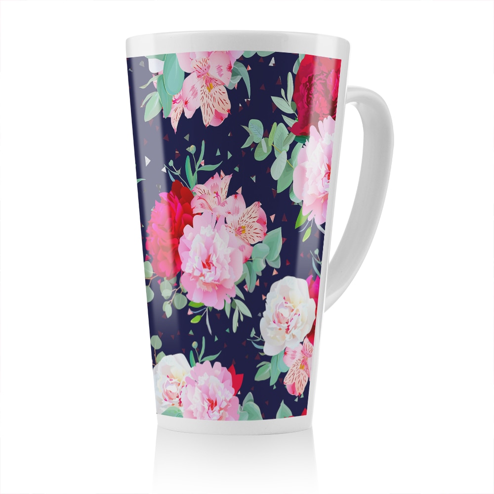 Roses On Navy Latte Mug - Tesco Groceries