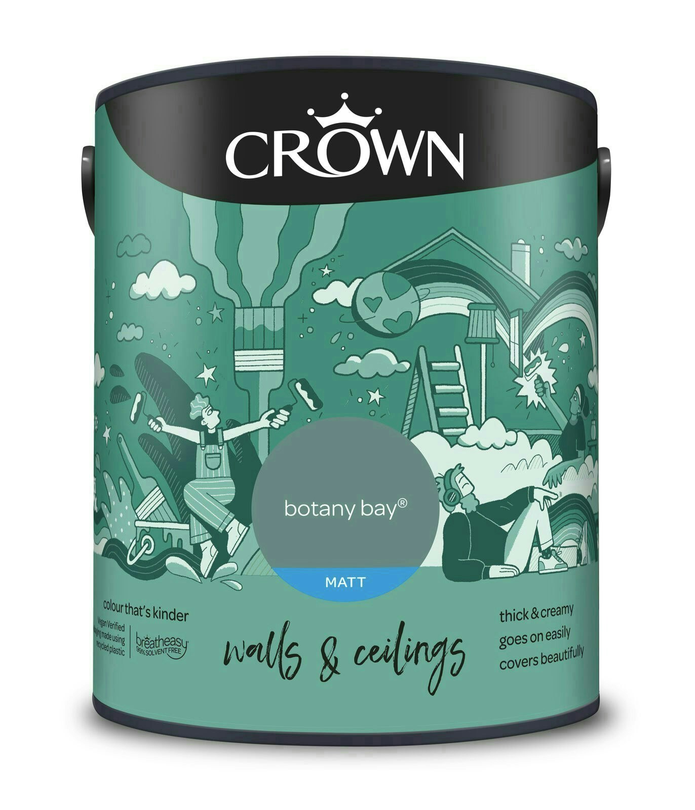 Crown Matt Emulsion Botany Bay 5L - Tesco Groceries