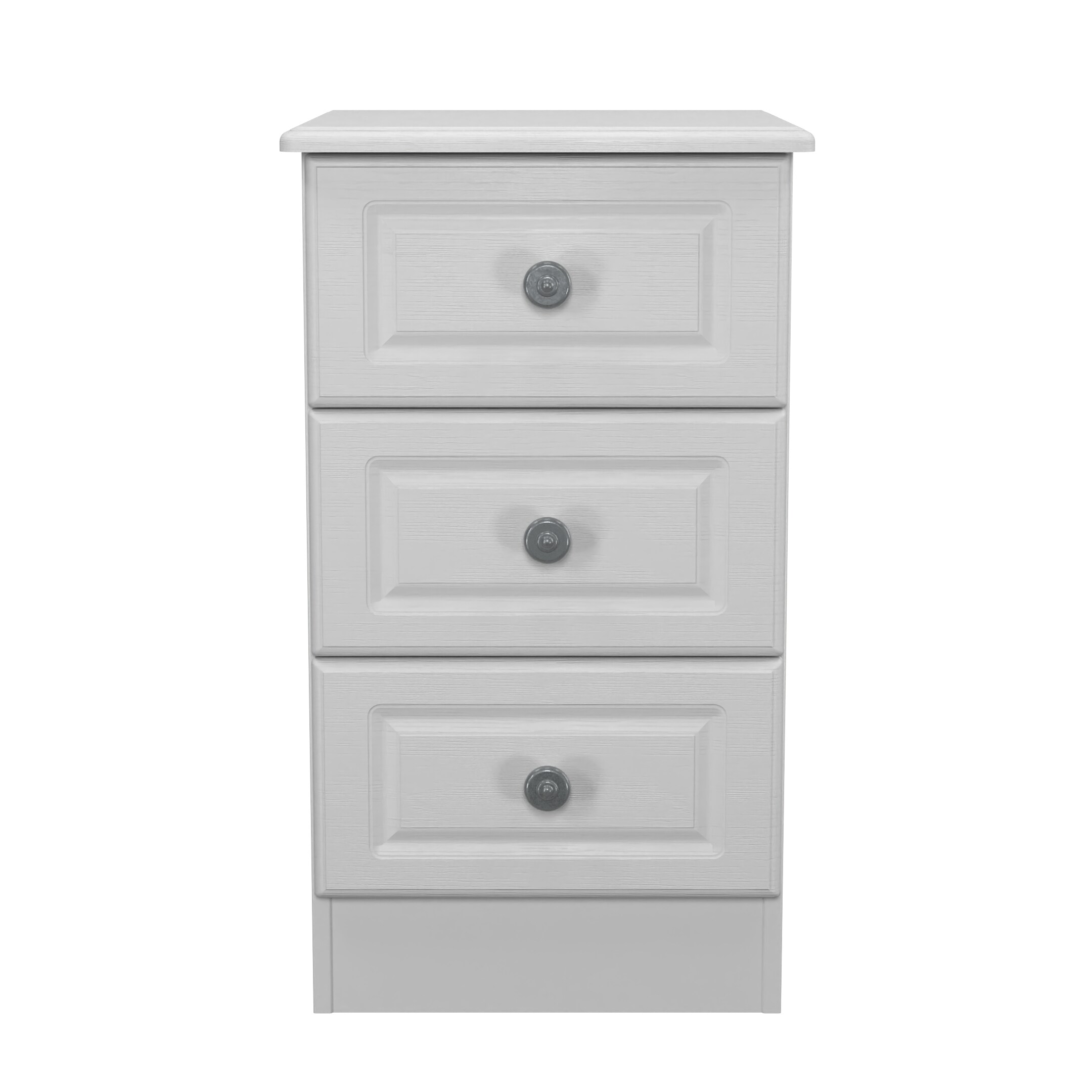 Stirling 3 Drawer Bedside Cabinet in Grey Ash (Ready Assembled) | Grey ...