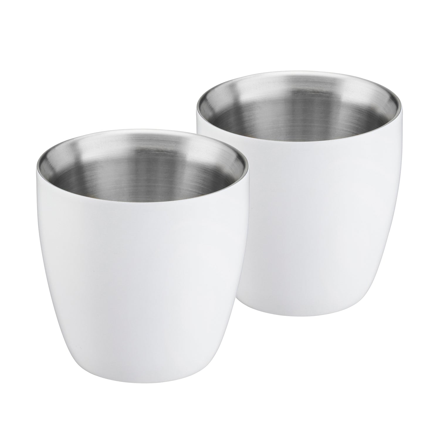 Set of 2 Stainless Steel Espresso Coffee Cups – 90ml Double Wall ...
