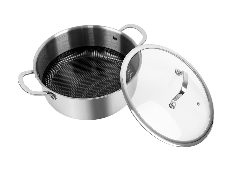 Hextec Non Stick Stainless Steel Aluminium Induction Cookware Tempered ...