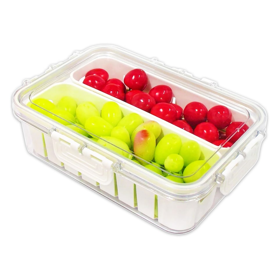 SPARES2GO Food Storage Container with Securing Clips Lid and 2 ...