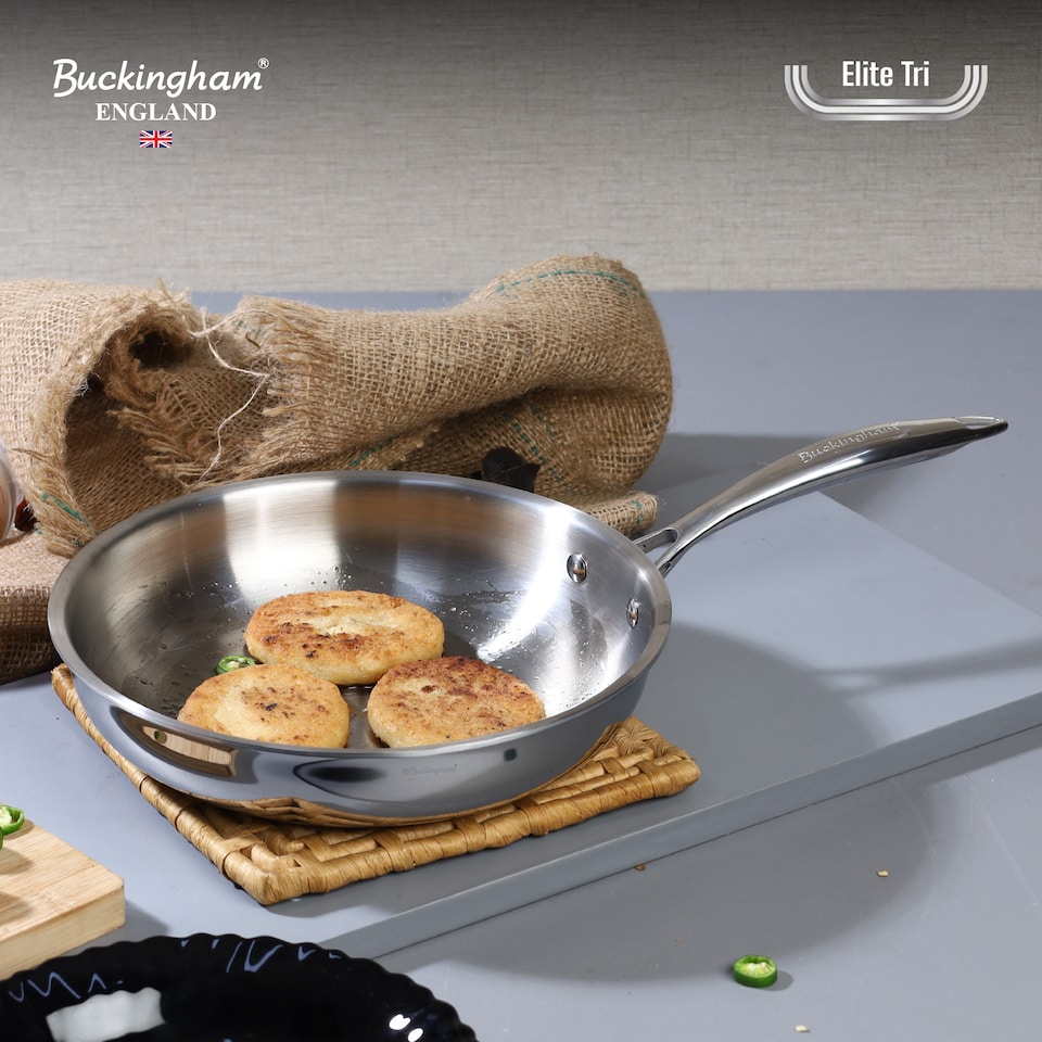 Buckingham Elite Tri Stainless Steel Frying Pan 20 cm | Orange | 20 cm ...