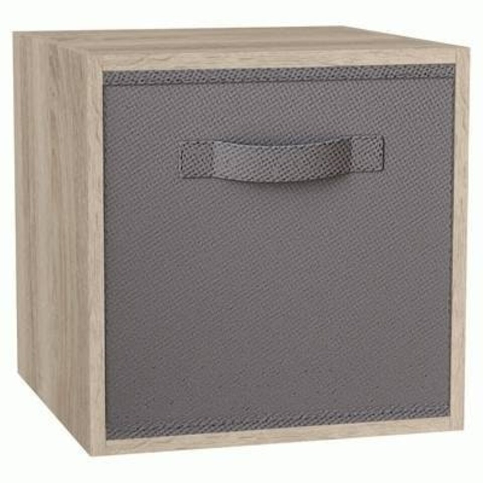 Cube Unit with Insert Brown | Accent Colour: Grey - Tesco Groceries