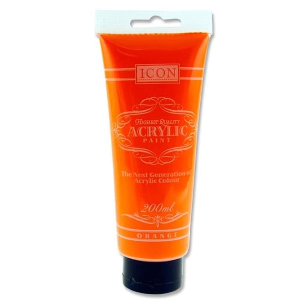 Orange Acrylic Paint 200ml by Icon Art - Tesco Groceries