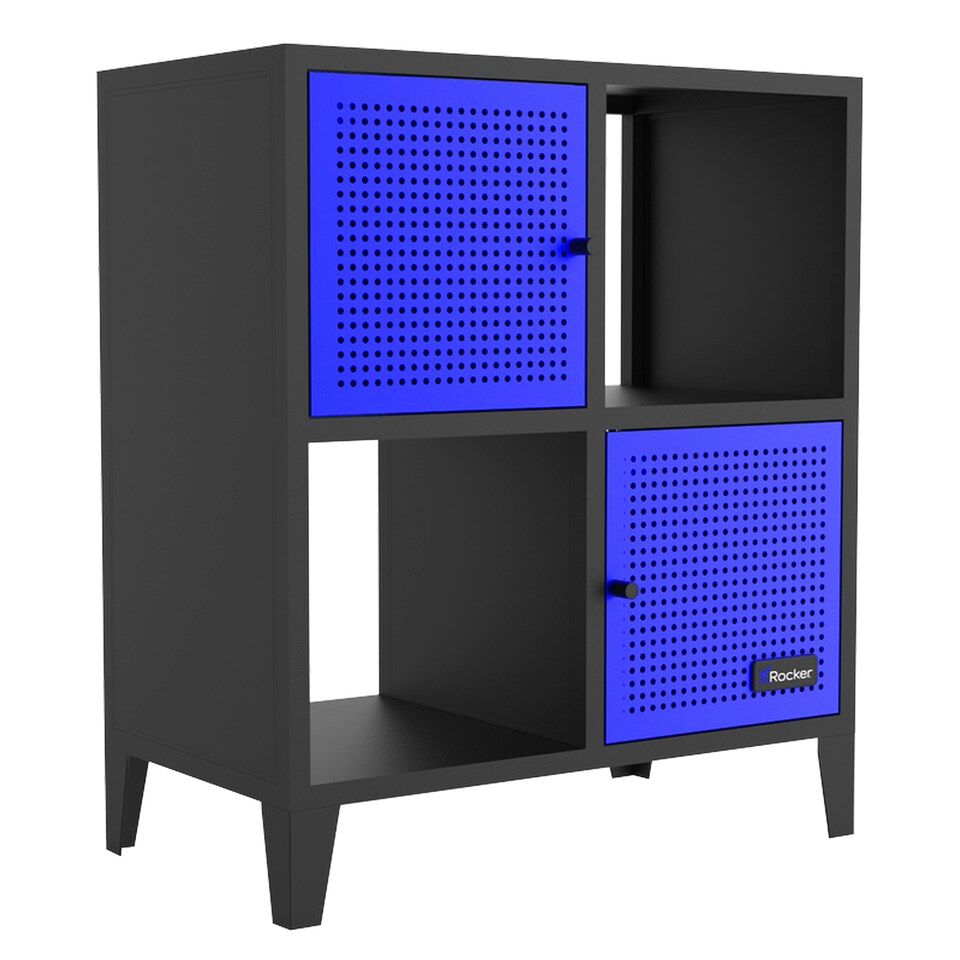 X Rocker Mesh-Tek Square 4 Cube Storage Cabinet - Black / Blue Blue ...