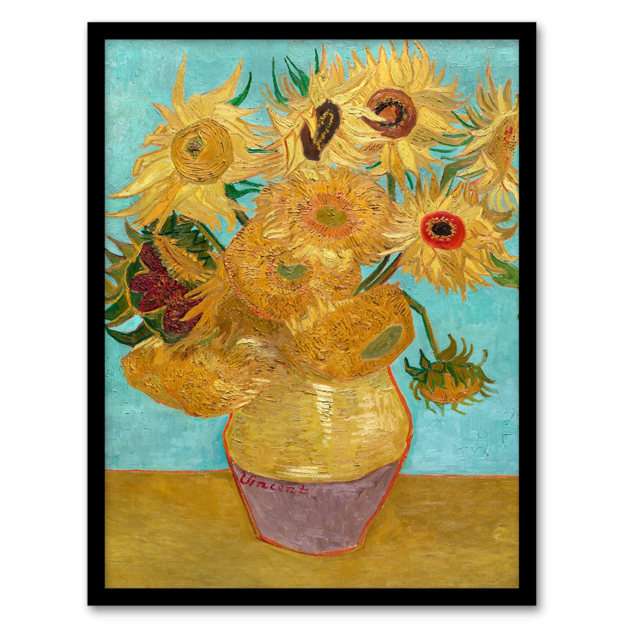 Vincent van Gogh Framed Wall Art Print Vase with Twelve Sunflowers Home ...