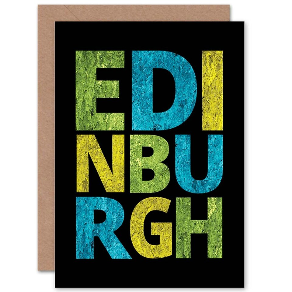 Edinburgh Typography Texture Letters Scottish Scotland Card - Tesco ...