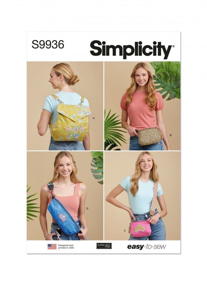 Simplicity 9936 Paper Sewing Pattern – Bag, Os (One Size), Easy - Tesco ...