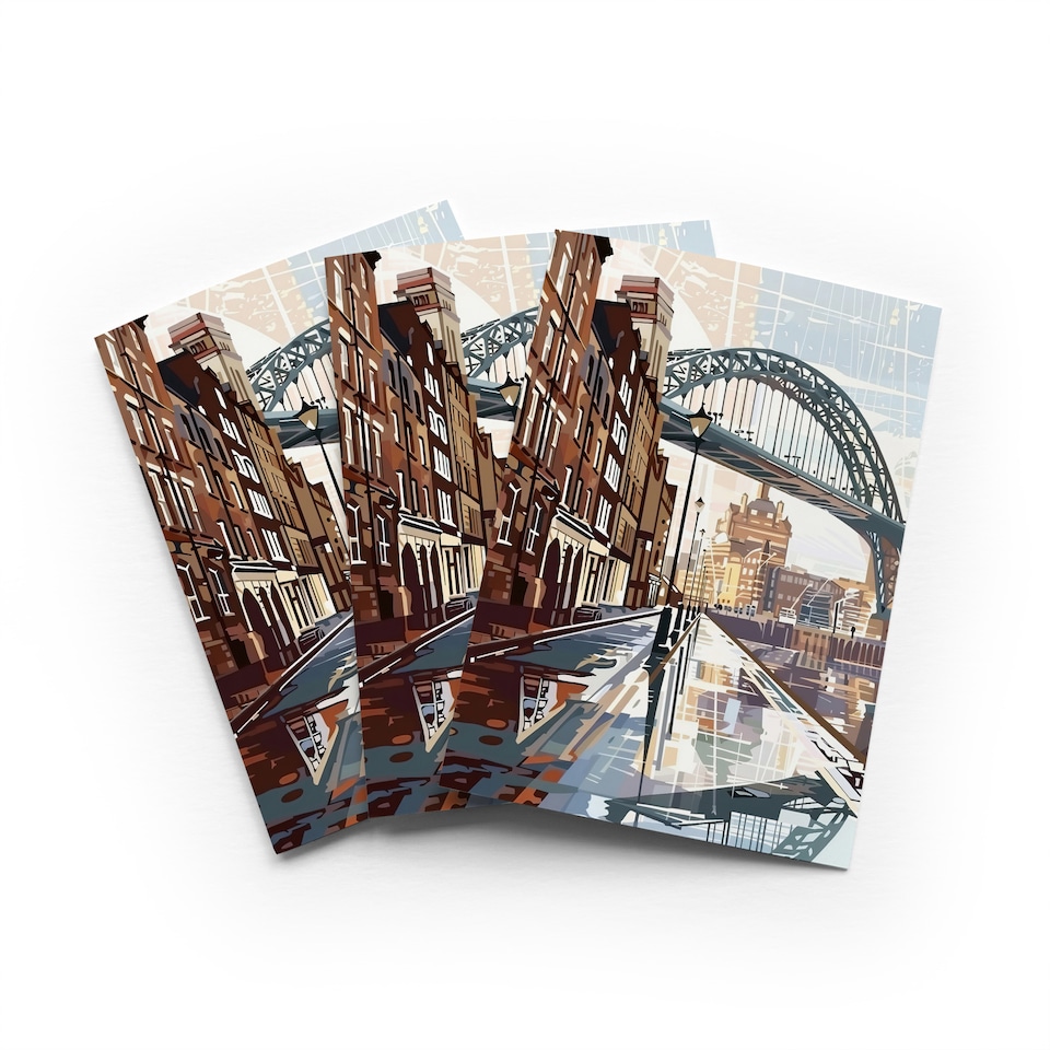 Newcastle Tyne Bridge Greeting Card Cityscape Any Occasion Set of 3 ...