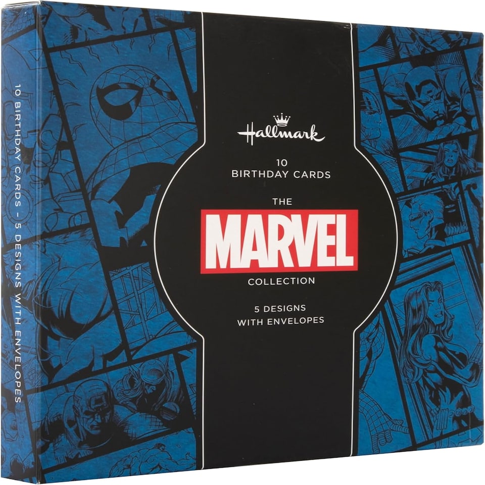 Marvel Comics Pack of 10 in 5 Designs Birthday Cards - Tesco Groceries