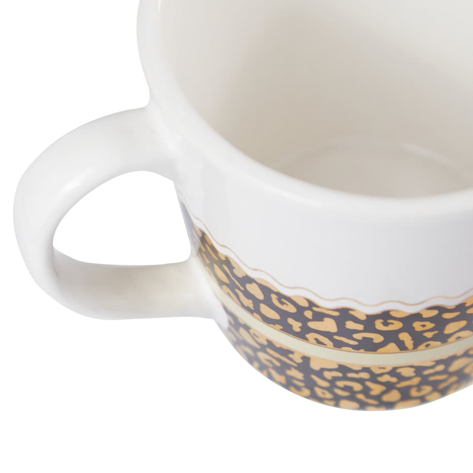 London Set Of Two Leopard Print Mugs - Tesco Groceries