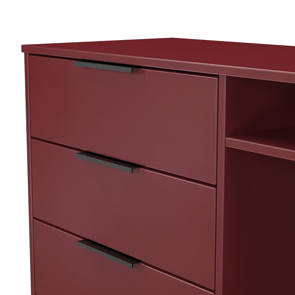 Beijing 3 Drawer TV Unit in Red Matt (Ready Assembled) | Red | Red Matt ...