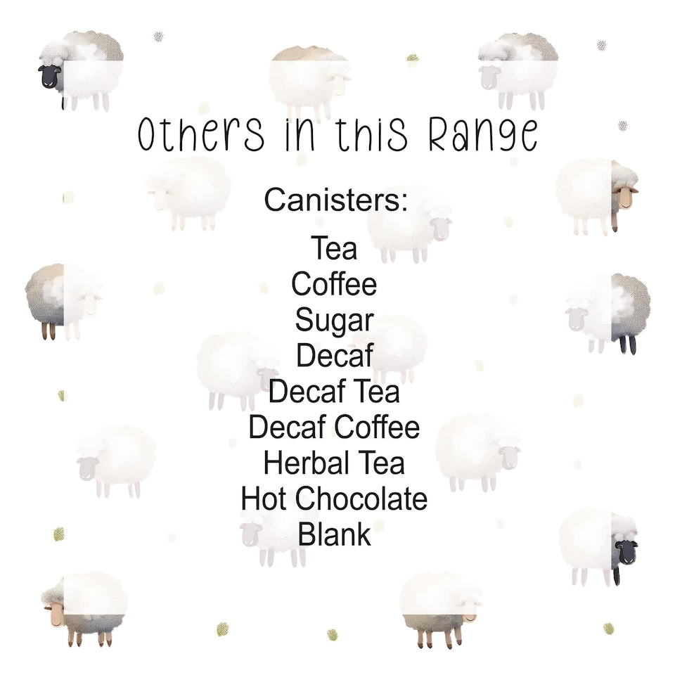 Spring Sheep Decaf Canister - Small Domed Lid Kitchen Storage Tin ...