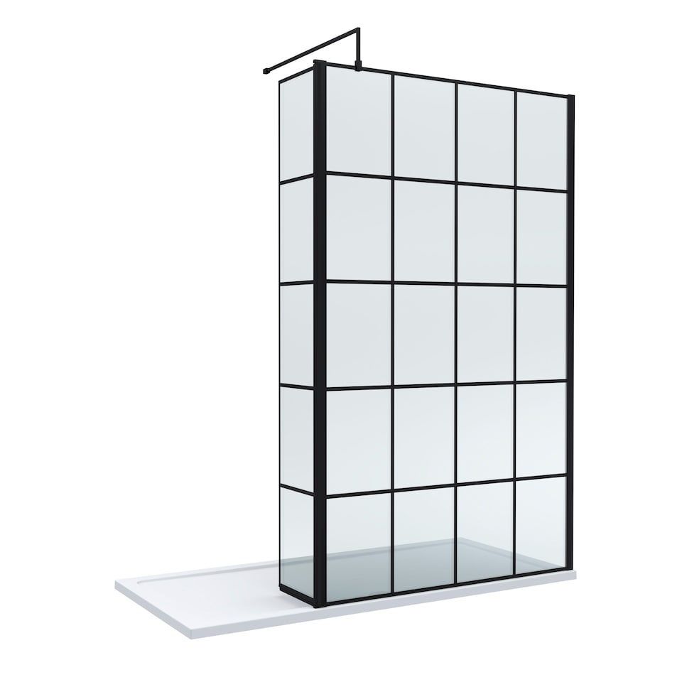 Balterley Glass Walk In Wetroom Screen and Hinged Return Screen with ...
