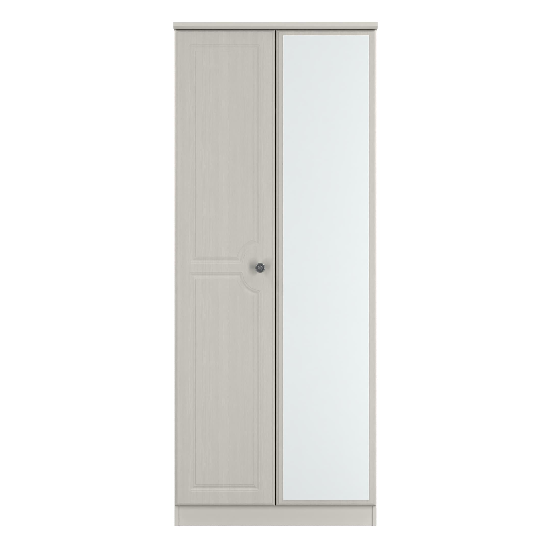 Stirling Double Wardrobe with Mirror Door in Grey Ash (Ready Assembled ...