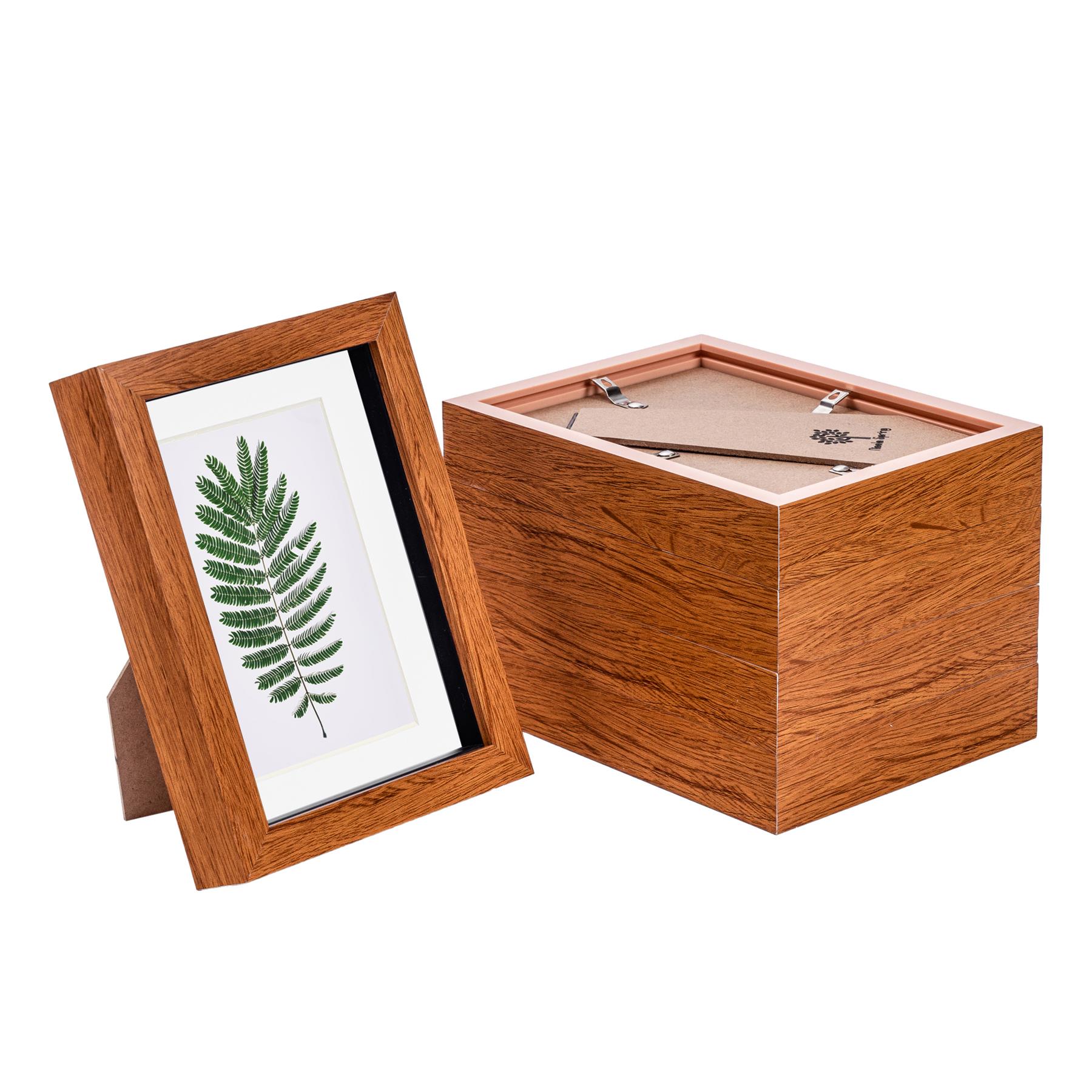 Nicola Spring 5 x 7" Photo Frames - Dark Wood/White Mount - 3D Picture ...