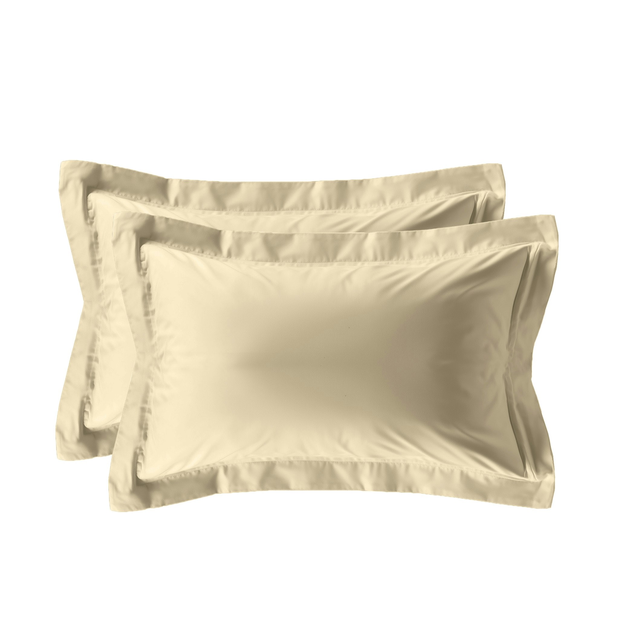 Luxury 200TC Oxford Border Pillowcase Pair Soft Feel Cream | Cream ...