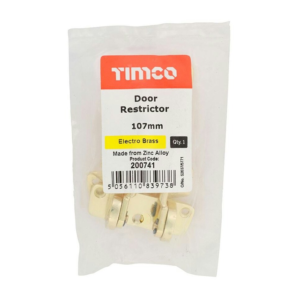 Timco - Door Restrictor - Electro Brass (Size 107mm - 1 Each) - Tesco ...