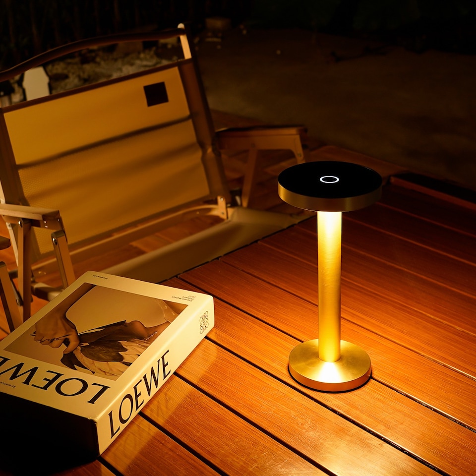 Auraglow Rechargeable Cordless LED Table Lamp - MILAN | Bronze - Tesco ...