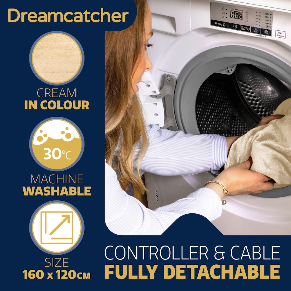 Dreamcatcher Electric Throw Heated Double Over Blanket Soft Fleece 9 ...