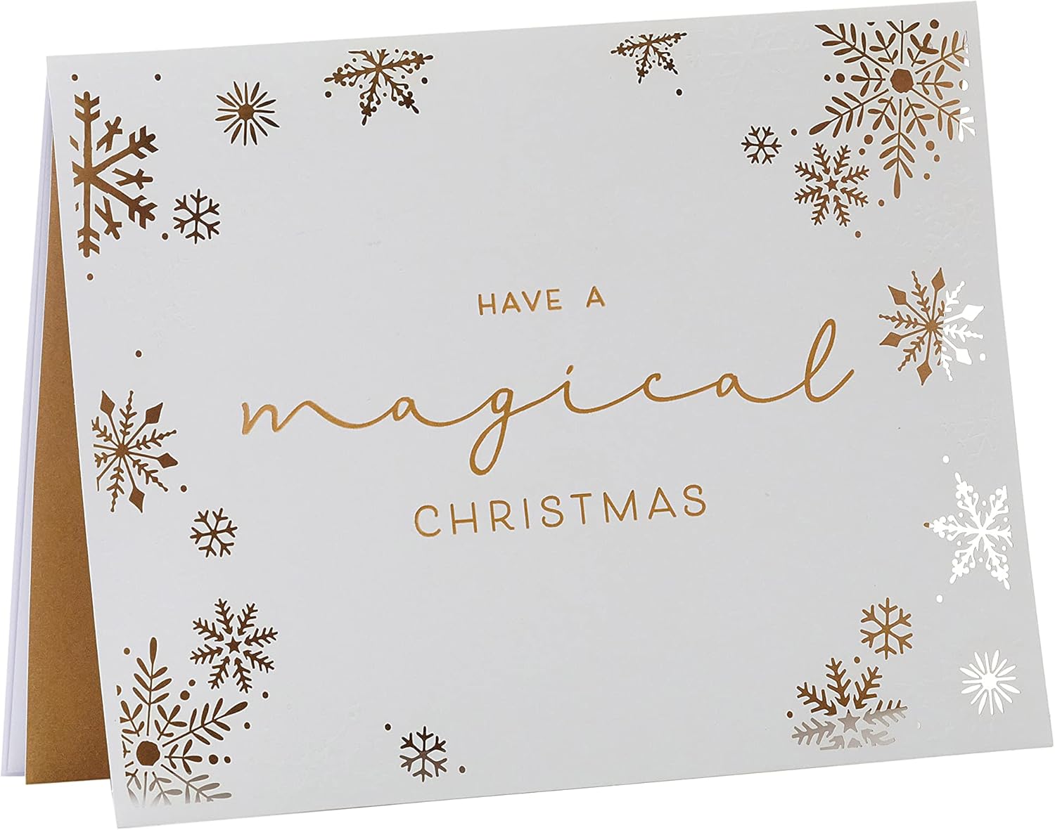 Box of 8 Gold Foiled Snowflake Mind Charity Luxury Christmas Cards ...