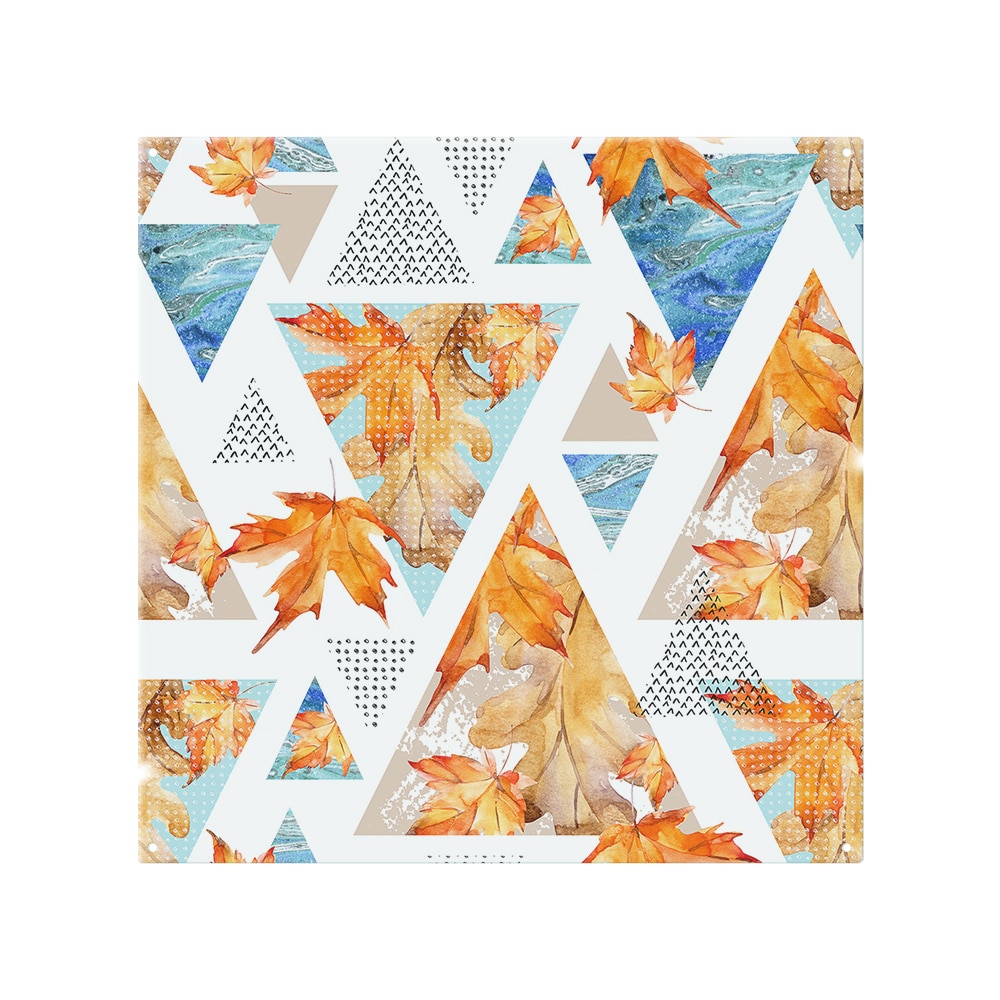 Autumn Geometrics With Maple Leaves Splash Back | White - Tesco Groceries